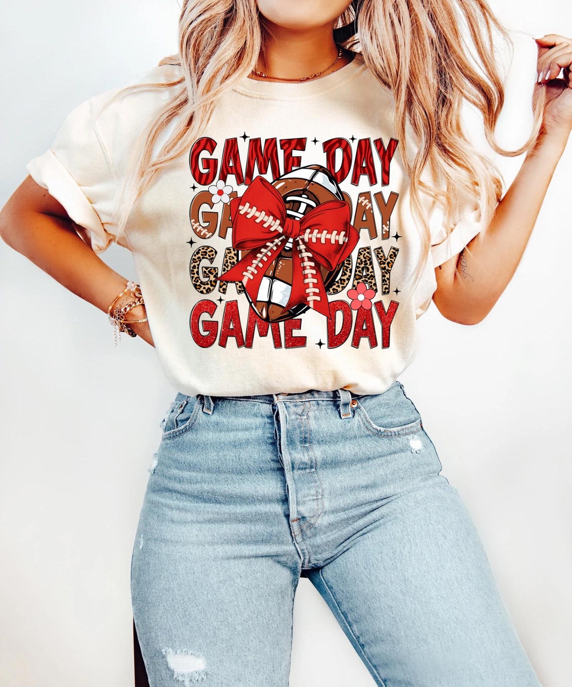 Game Day Red Football Shirt, Game Day Shirt, Red Football Tee, Football ...