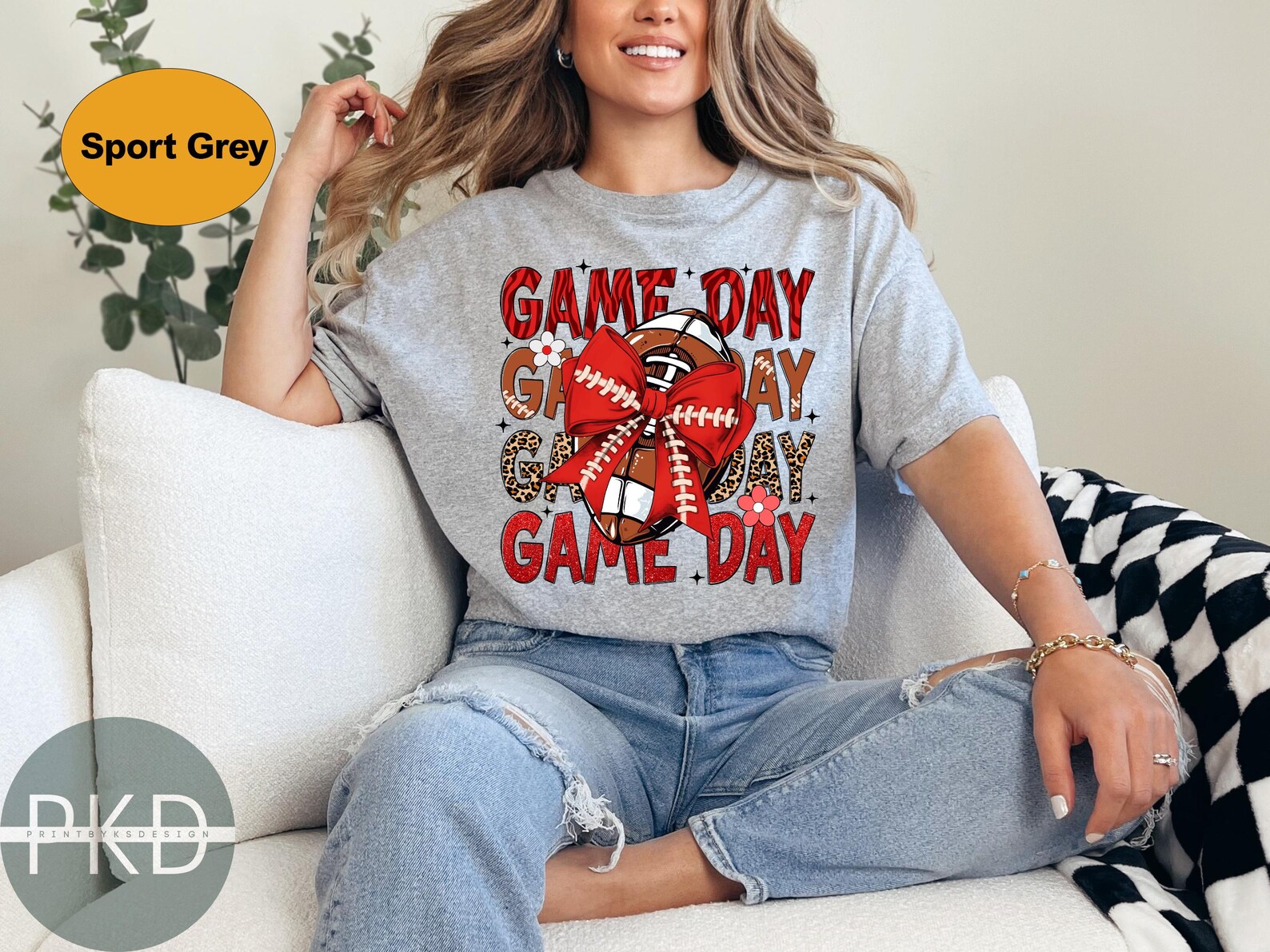 Game Day Red Football Shirt, Game Day Shirt, Red Football Tee, Football ...