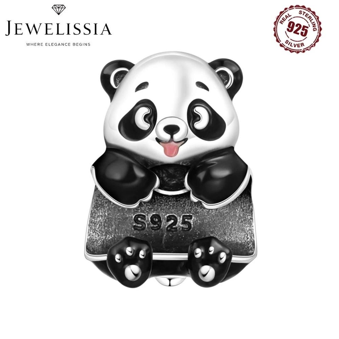 925 Sterling Silver Cute Panda Animal Original Pendants Fit Pandora ...