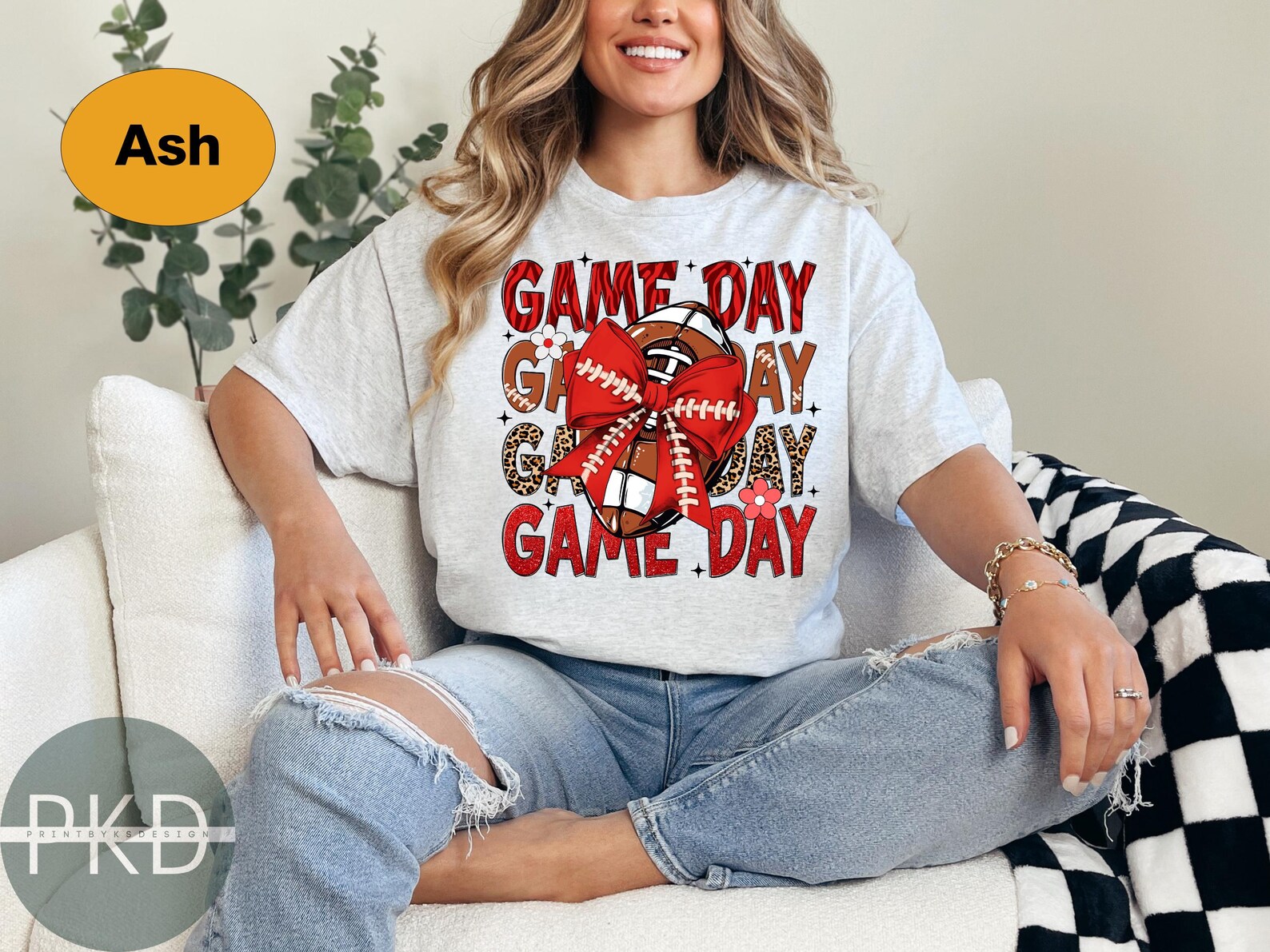 Game Day Red Football Shirt, Game Day Shirt, Red Football Tee, Football ...