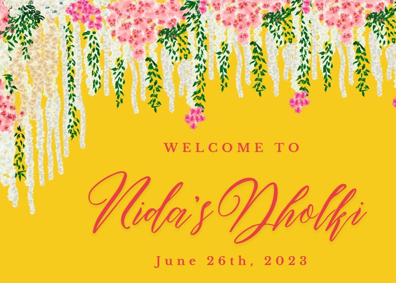 Dholki Welcome Sign Template - Etsy