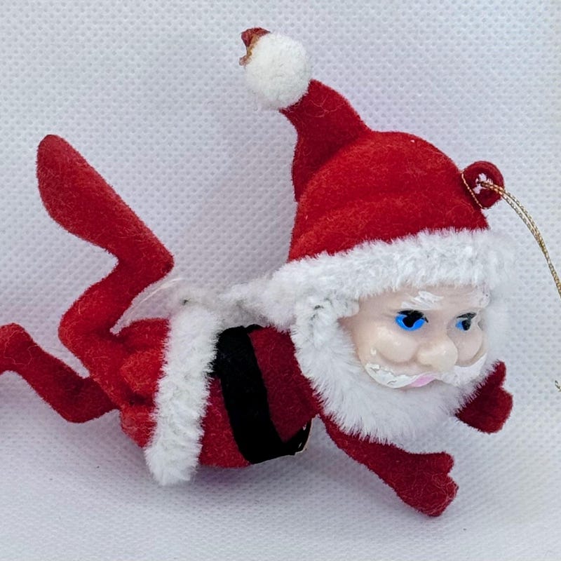 Flocked Santa - Etsy