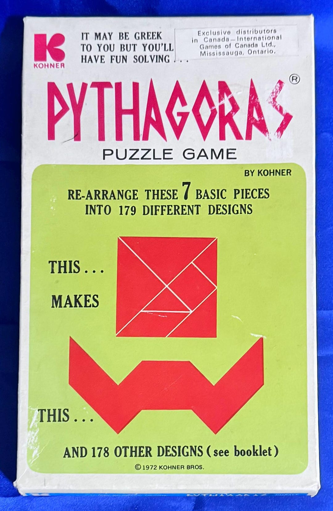Vintage Kohner 1972 Pythagoras Puzzle Game, With Original Box and ...