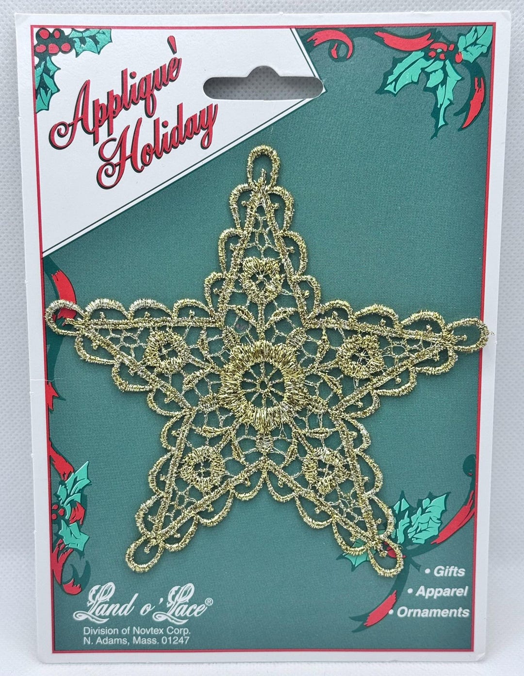 Vintage 1980s Applique Holiday Gold Star by Land O' Lace, Made in USA ...