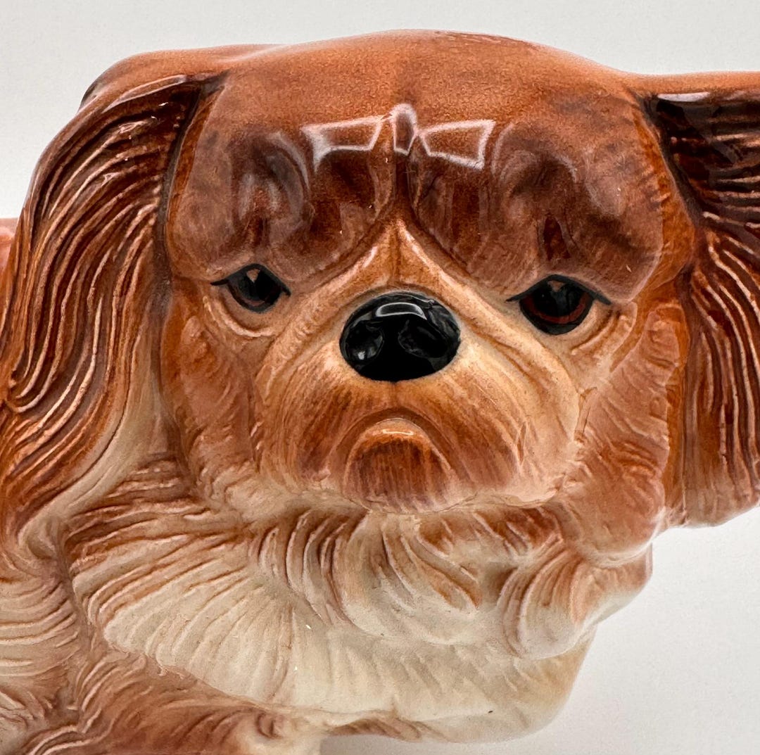Vintage MCM 1950s Ceramic Hand Painted Melba Ware Pekinese Dog Tricky ...