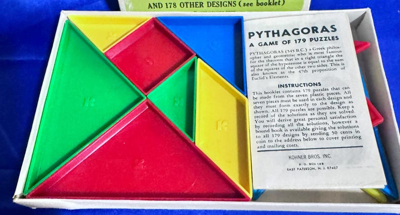 Vintage Kohner 1972 Pythagoras Puzzle Game, With Original Box and ...