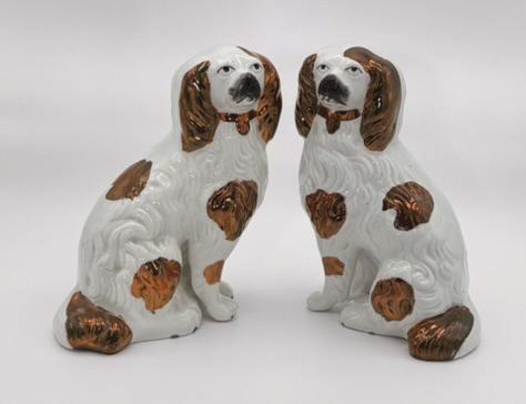 Vintage Hand Painted 1970s Staffordshire Style Wally Dog, King Charles ...