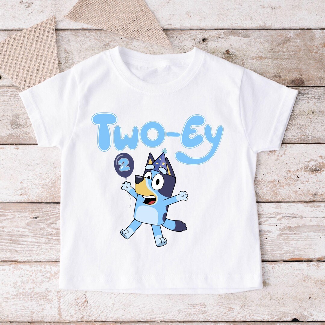 Two-ey Birthday Shirt, Blue 2nd Birthday, Blue Dog Birthday Shirt ...