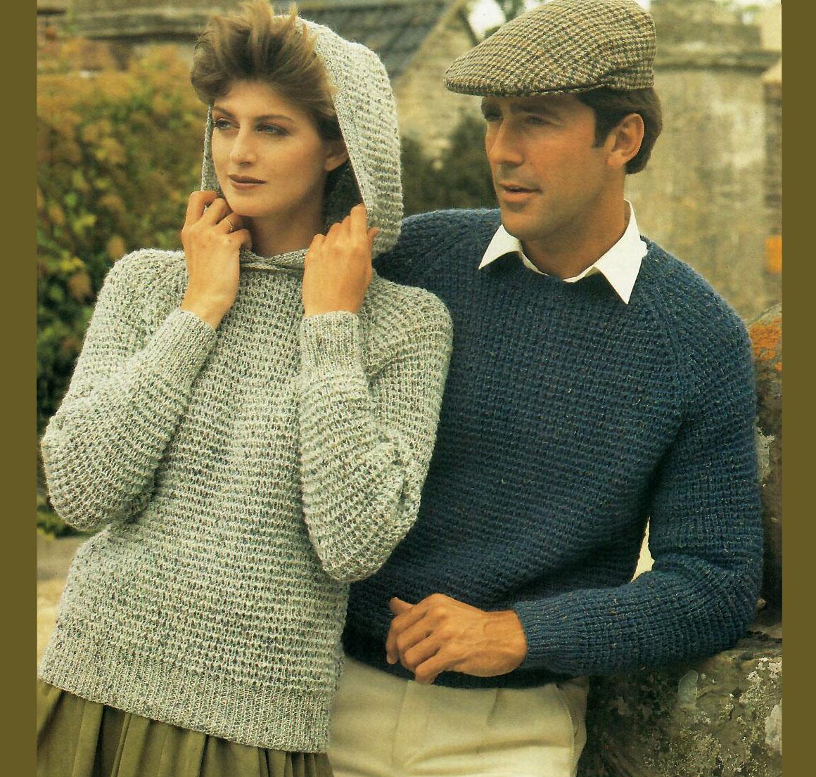 Ladies and Mens Classic Simple Sweater With Optional Hood Vintage ...