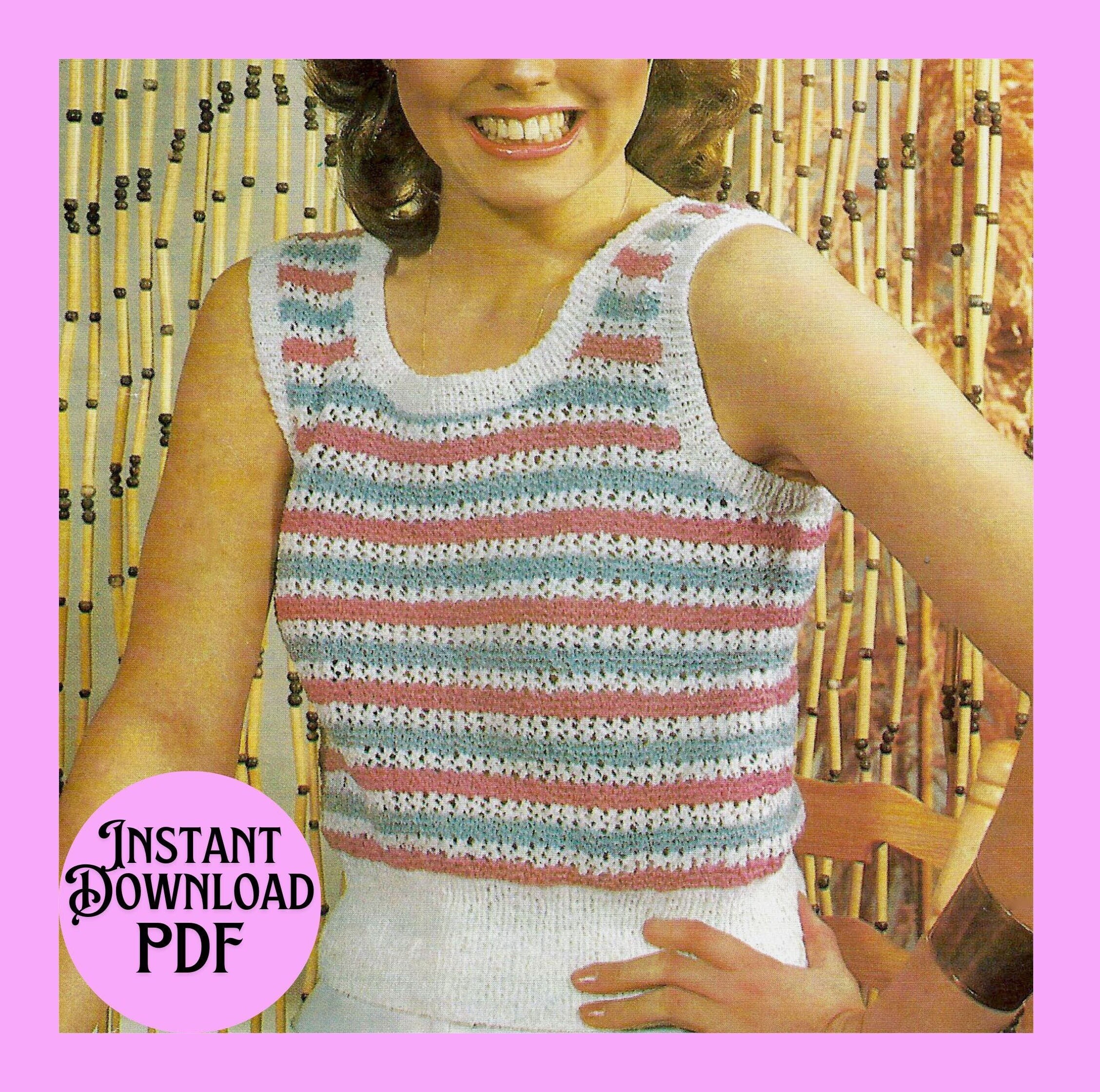 Ladies Vintage Knitting Pattern Instant Download PDF Easy Beginner ...