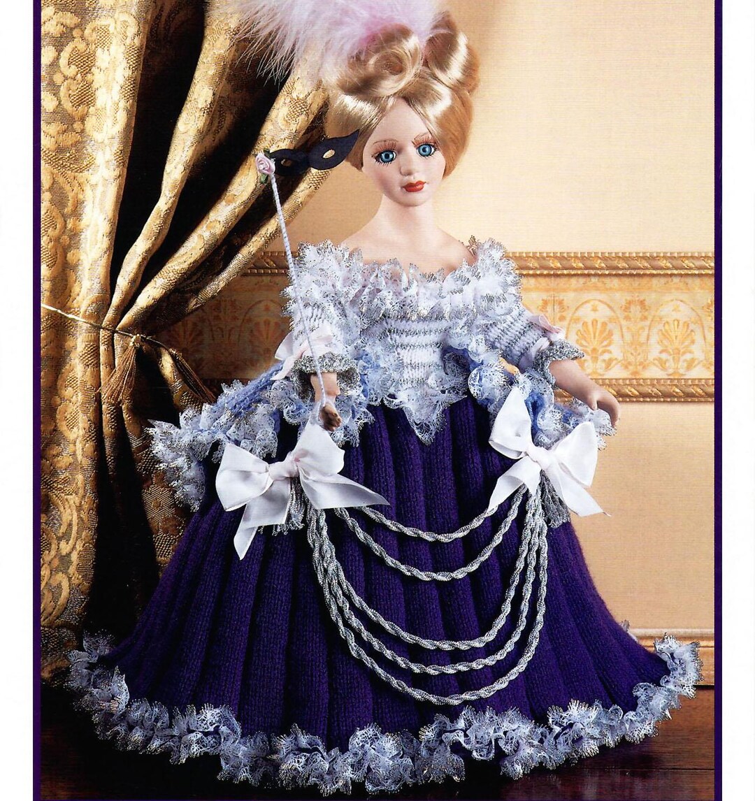 Victorian Detailed Dolls Masked Ball Gown 15" Pretty Doll Dress ...