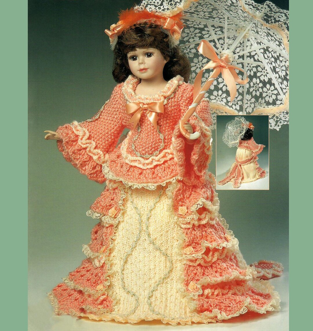 Vintage Fancy Doll Dress Ruffle Frilly Princess Dress 18" Doll Whole ...