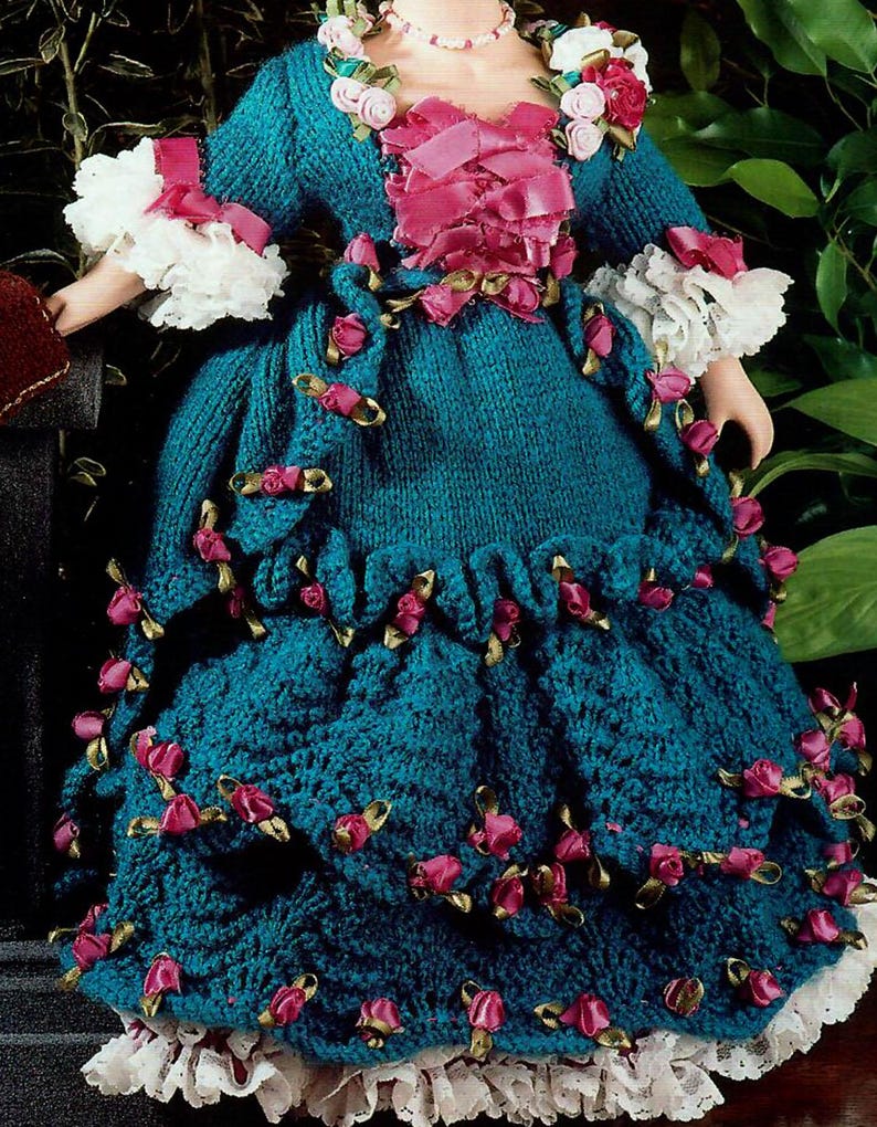 Vintage Georgian Doll Dress Pattern Pretty Layered Dress Old Fashioned ...