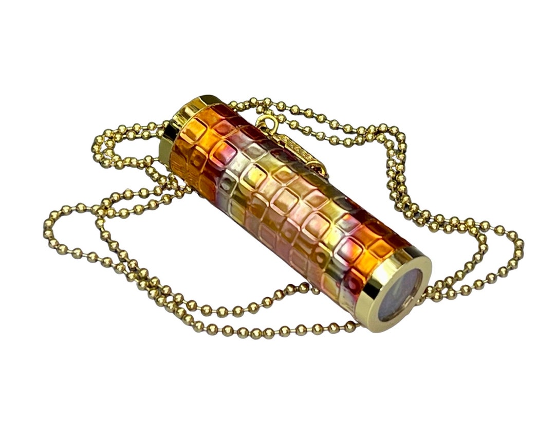Mini Kaleidoscope Necklace, Necklace Kaleidoscope, Iridescent Copper ...