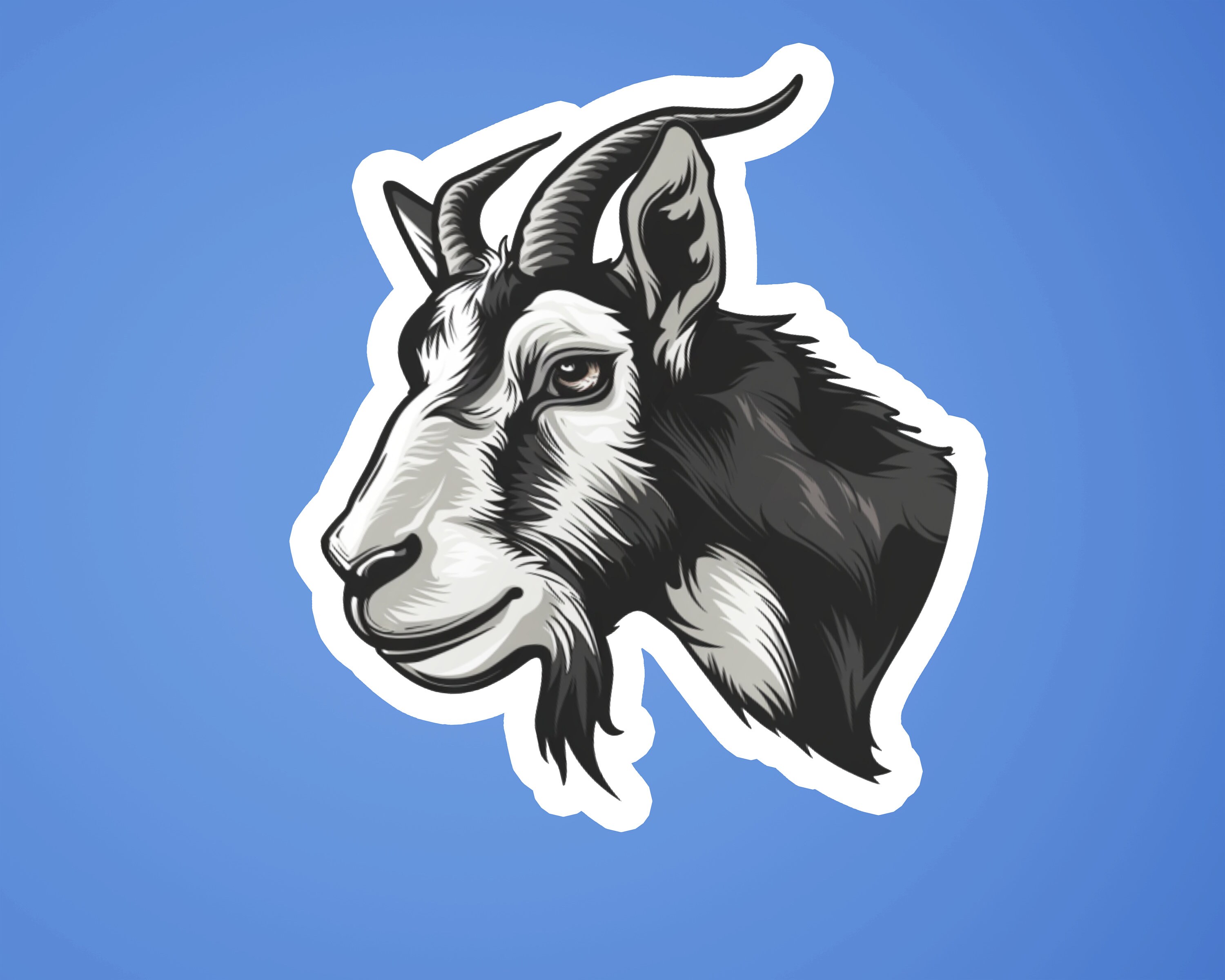 The Goat Vinyl Sticker, Farm Animal Decal, Kawaii Goats Sticker ...