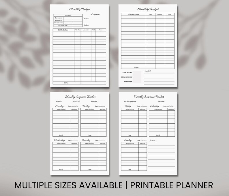 Budget Planner, Printable Planner, Income and Expense Tracker, Money ...