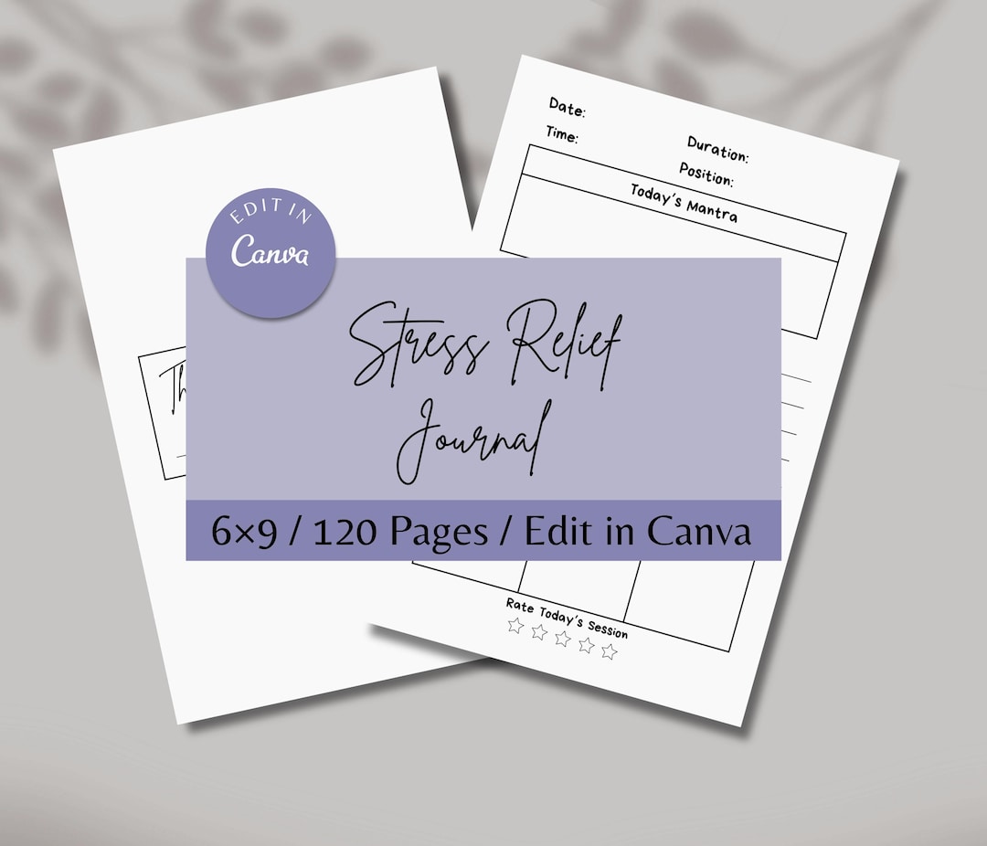 Stress Relief Journal PDF Instant Printable Dowload, Stress Log, Mental ...
