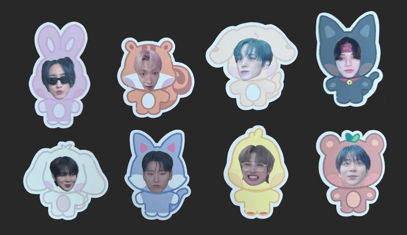 Funny Aniteez/ateez Member's Faces Kpop Stickers | 2-2.5" Waterproof ...