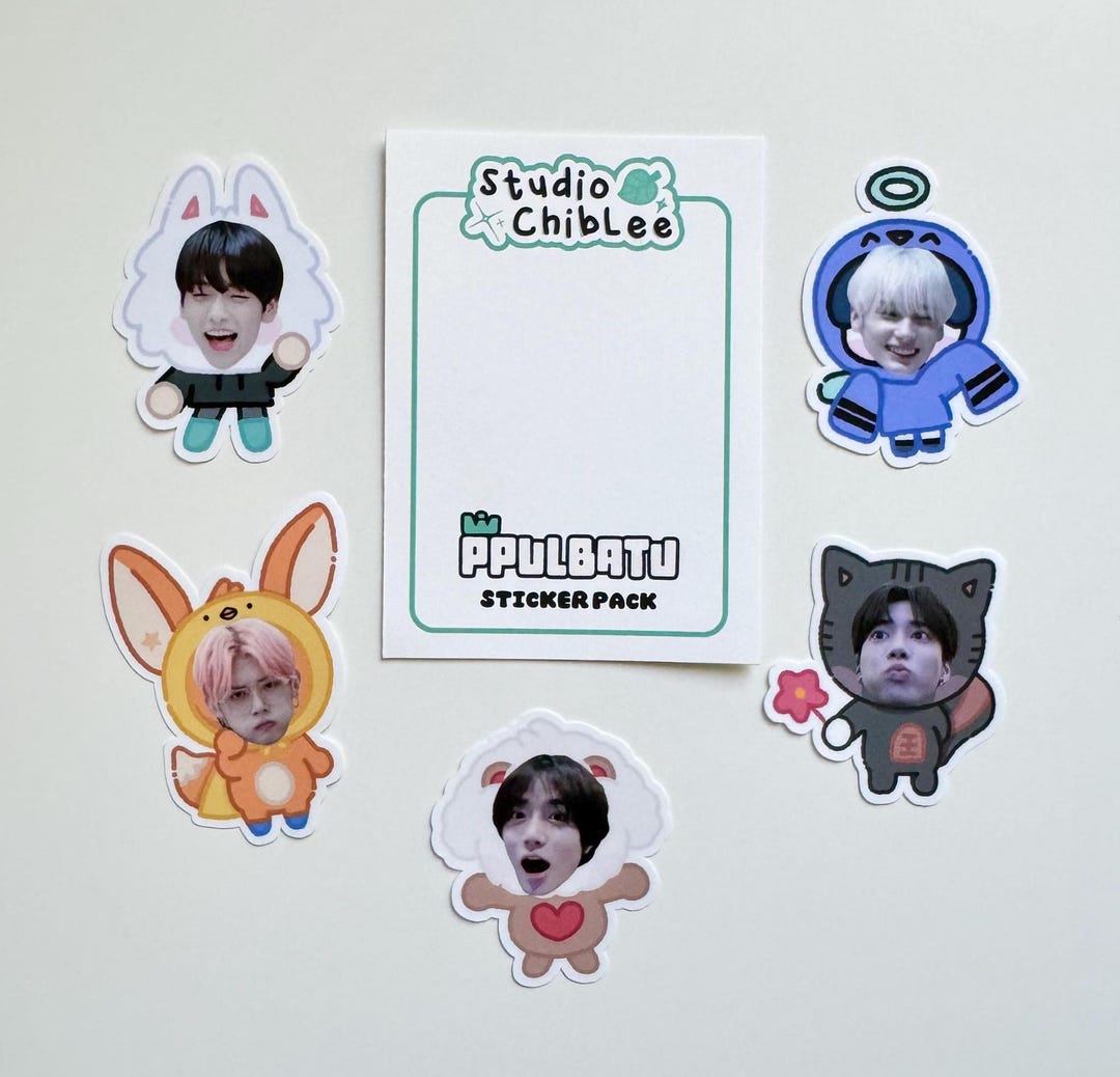 Funny Ppulbatu/ TXT Member's Faces Kpop Stickers 2-2.5 Waterproof ...