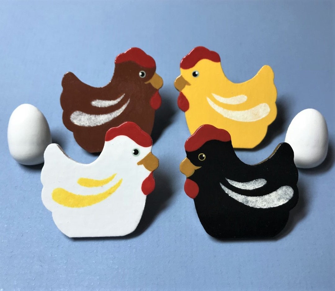 Hen & Egg Push Pins, Chicken Tacks, Kitchen, Farm, Country, Hand ...