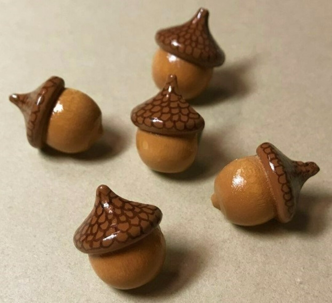 Acorn Push Pins, Hand Painted, Wood, Office, Kitchen, Bedroom, Note ...