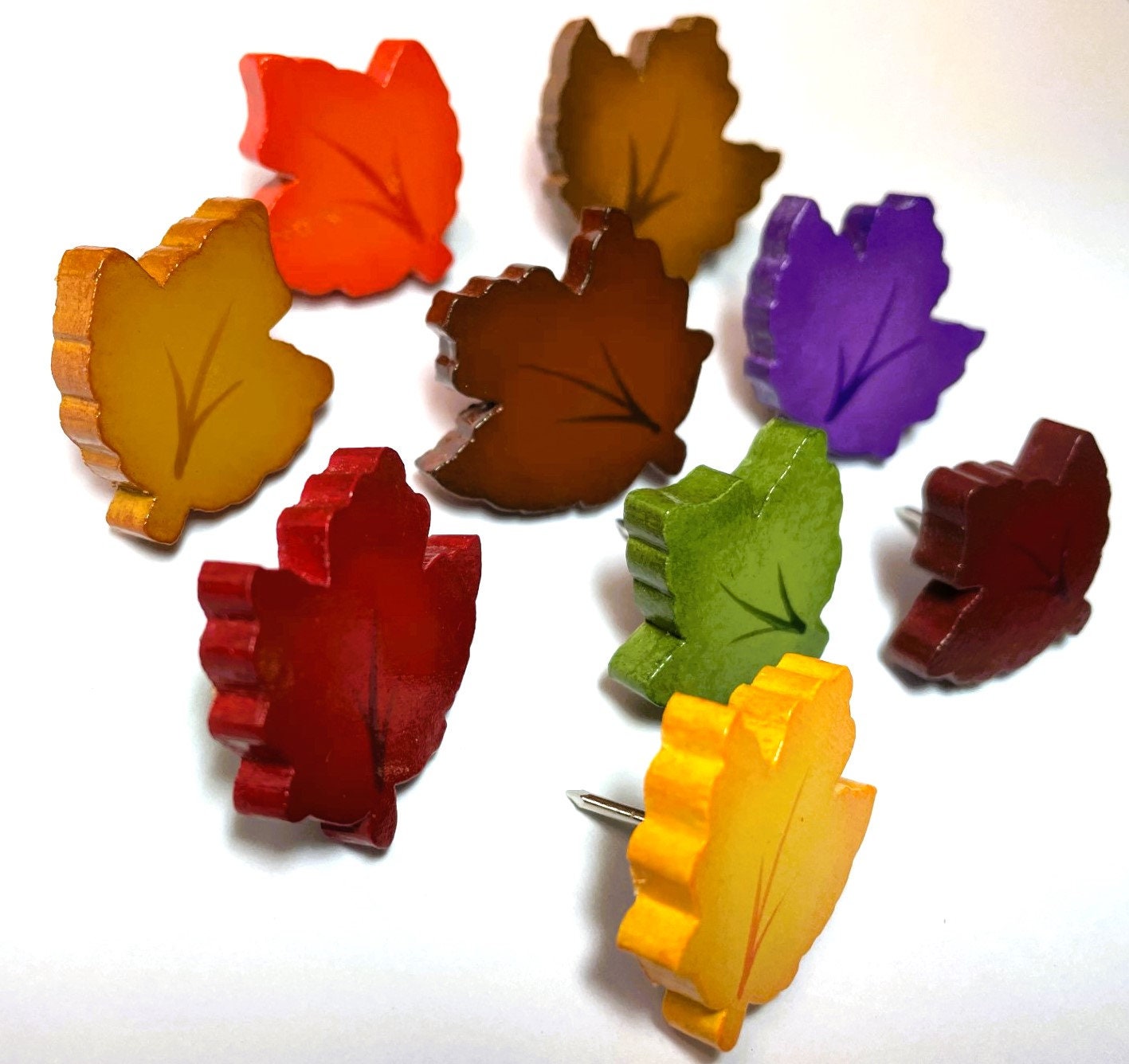 Autumn Maple Leaf Push Pins Fall Leaves Autumn Thumb Tacks - Etsy