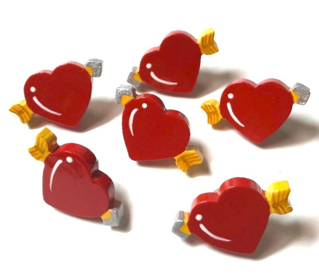Valentine Push Pins, Heart Pins, Love Note Pins, Arrow Heart Pins, Memo ...