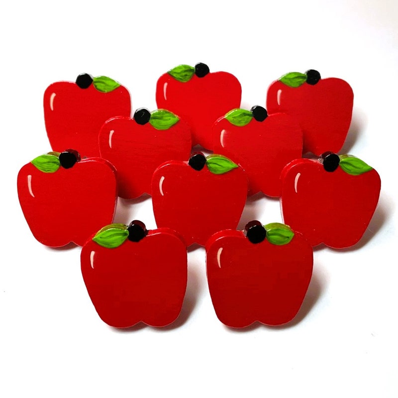 Hand Painted Wooden Apples - Etsy