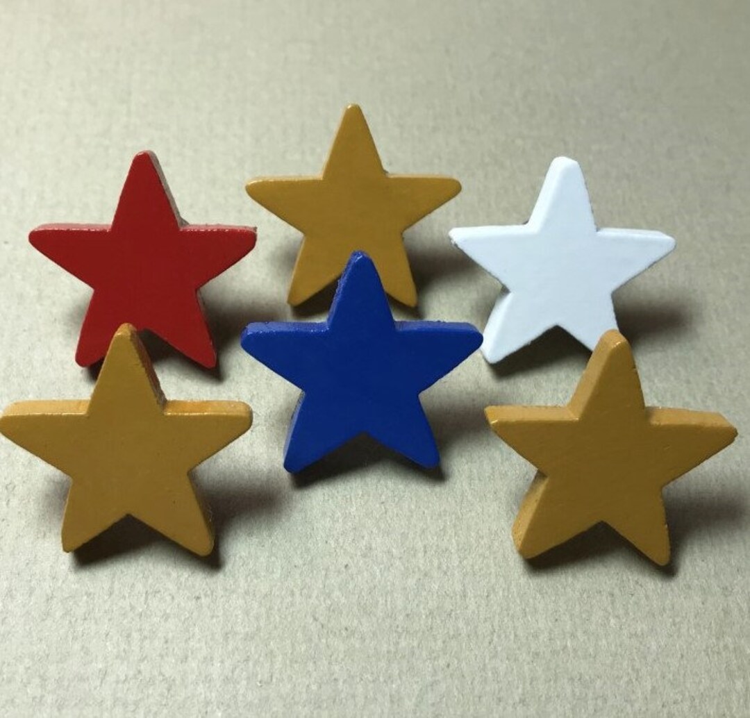 Red White Blue & Gold Star Push Pins Americana Patriotic - Etsy
