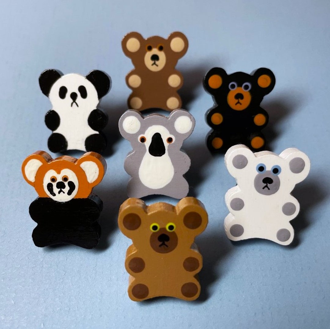 Bear Push Pins, Koala, Panda, Red Panda, Teddy Bear, Black Bear, Polar ...