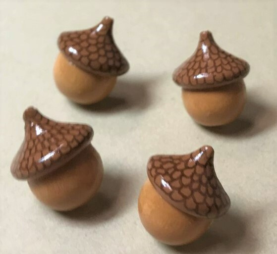 Acorn Push Pins Hand Painted Wooden Note Board Pins Memory - Etsy