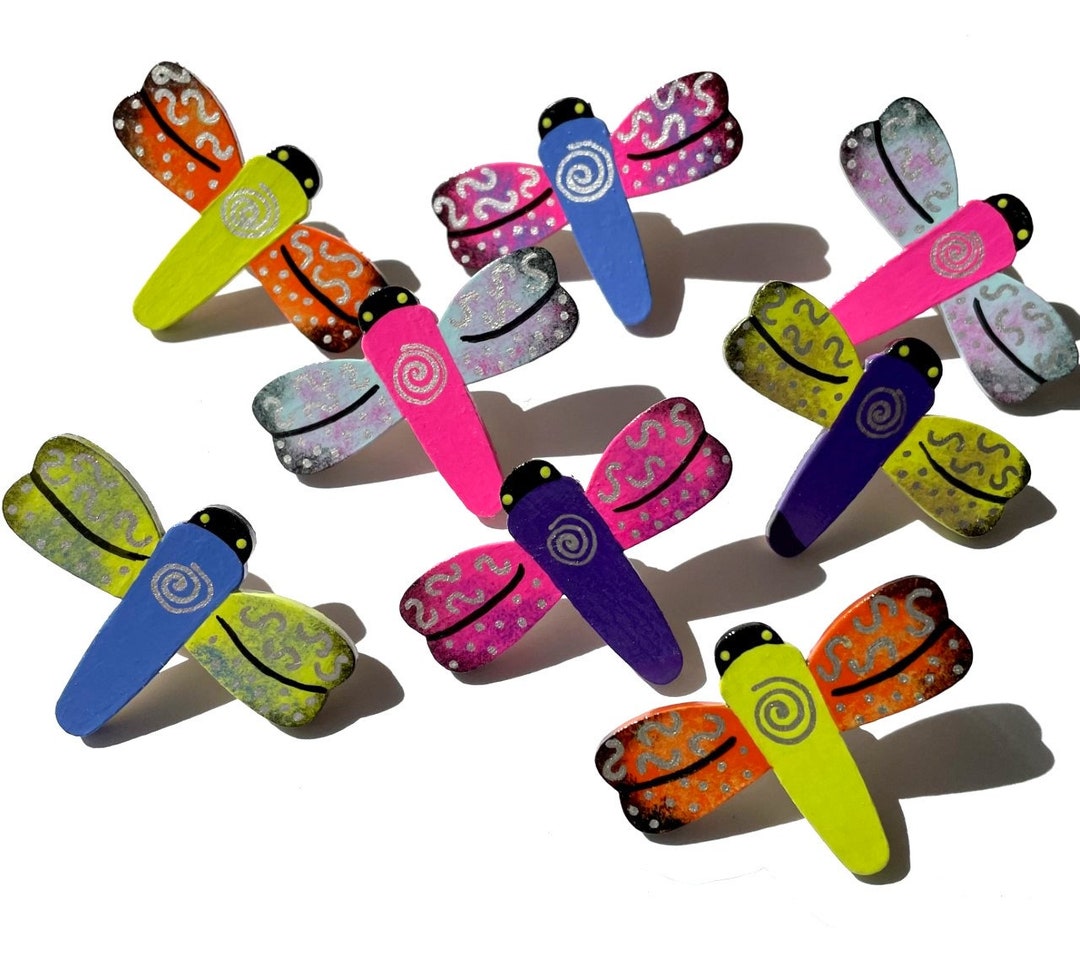 Dragonfly Push Pins, Hand Painted Pins, Dragonflies, Cork Board Tacks ...