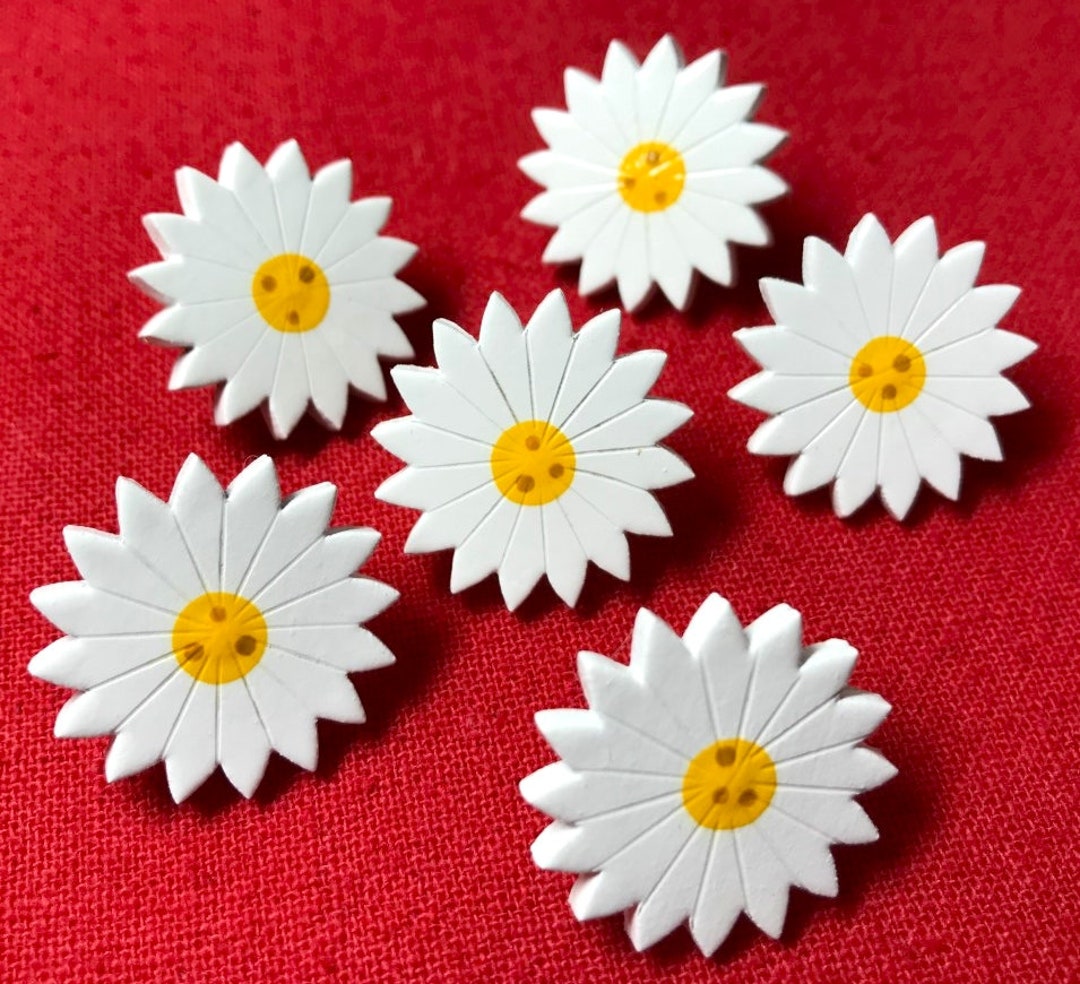 Daisy Push Pins, Daisy Theme, Painted Flower Pins, Daisy Thumb Tacks ...