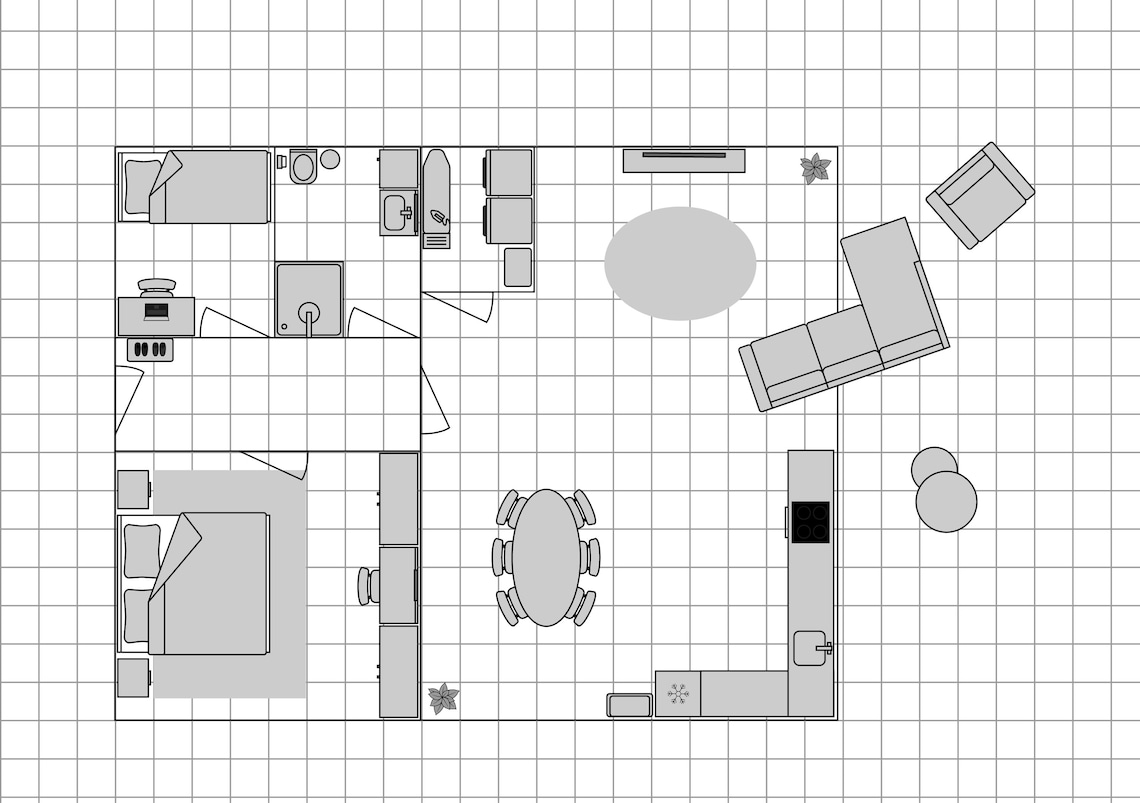 Printable Pdf Floorplan Furniture; Furniture Pieces to Interiordesign ...