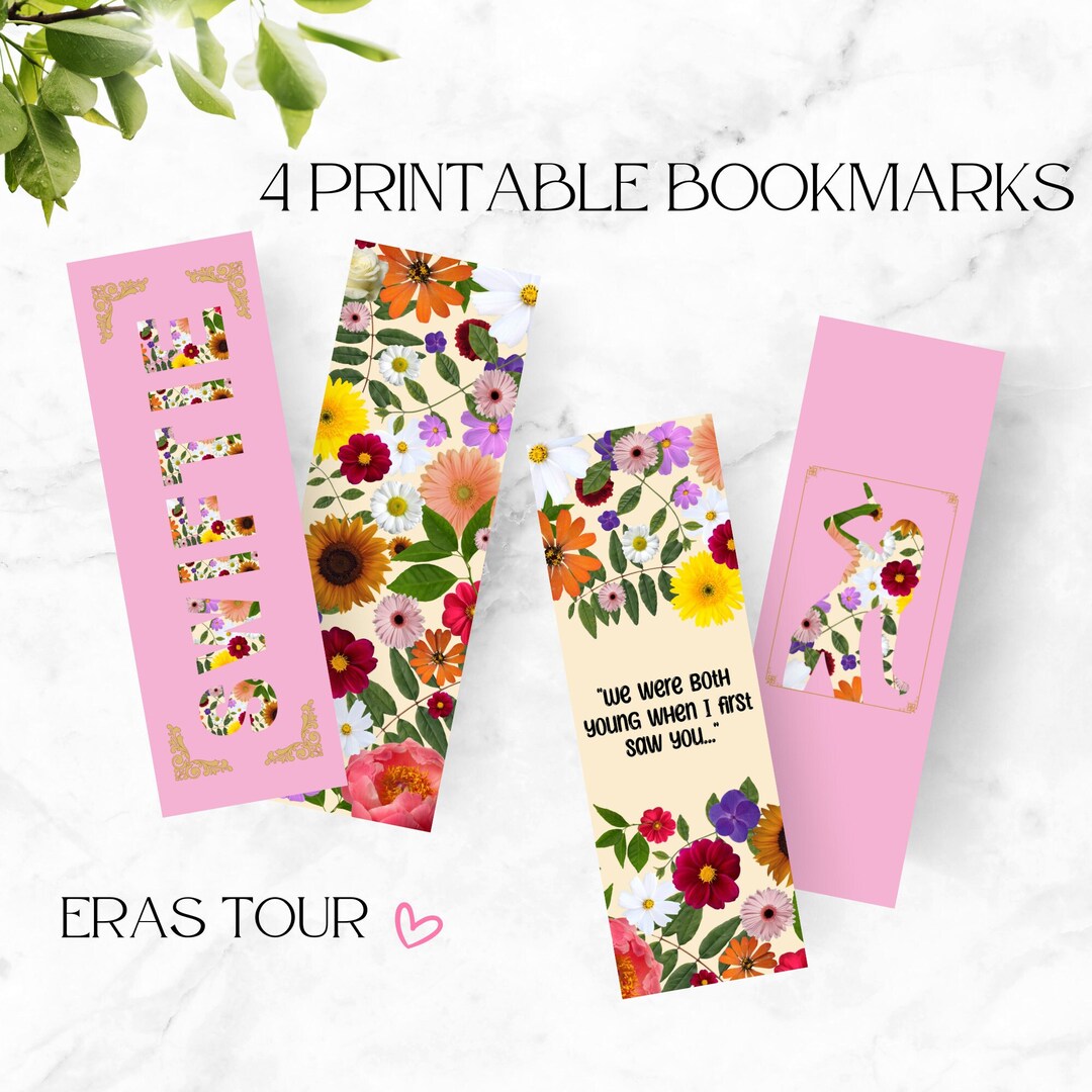 Eras Tour Printable Bookmarks Birthday Gift Bookmark for Women Bookish ...
