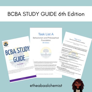 NEW! BCBA 6th Edition Task List A Study Guide - Etsy