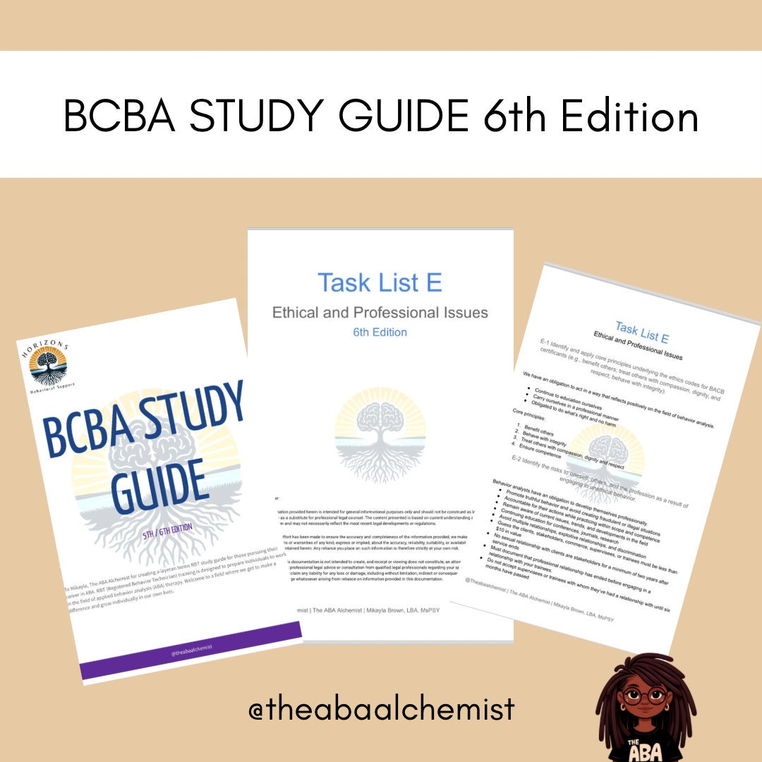 NEW! BCBA 6th Edition Task List E Study Guide - Etsy