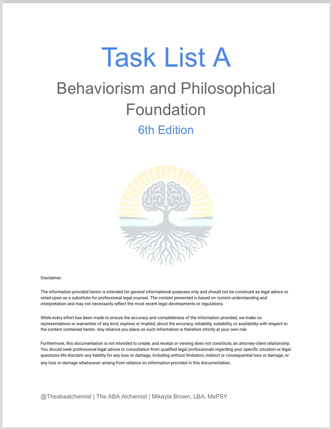 NEW! BCBA 6th Edition Task List A Study Guide - Etsy