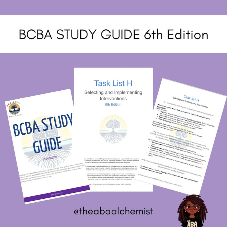 NEW! BCBA 6th Edition Task List H Study Guide - Etsy