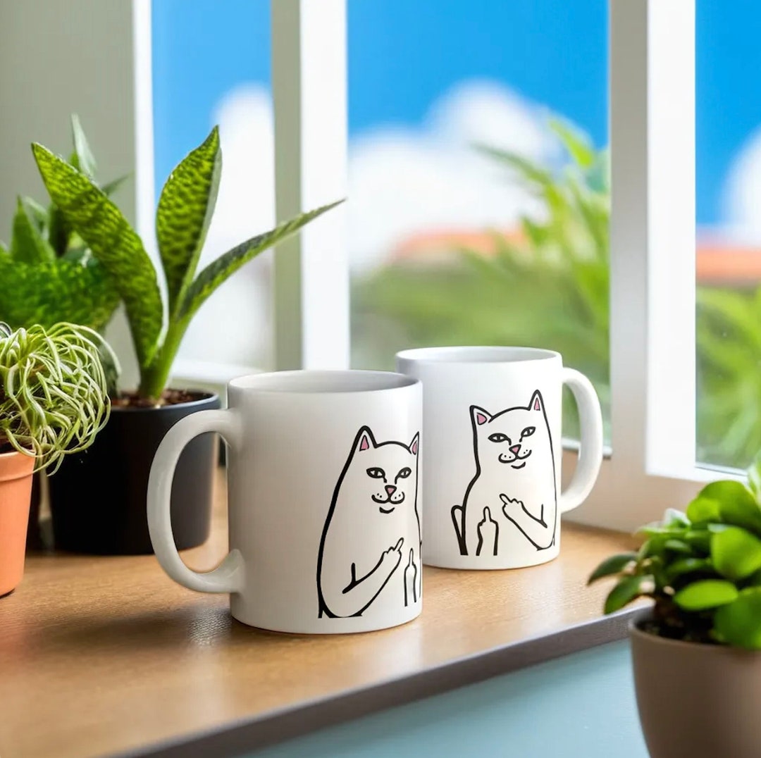 Cat Funny Meme Mug, Cat Memes Mugs, Zoning Out Cat, Banana Cat, Cursed ...