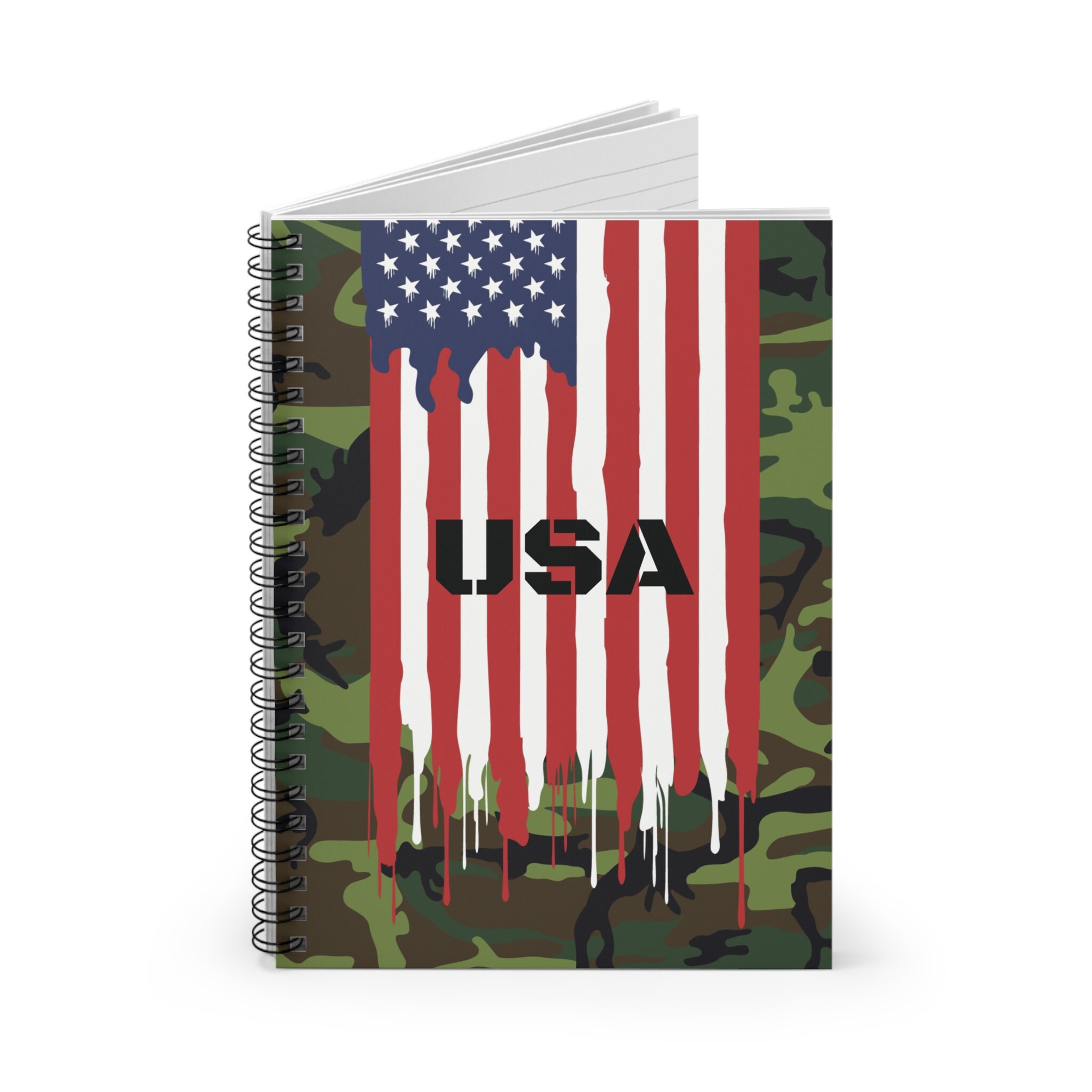 Patriotic Camo American Flag USA Spiral Notebook Ruled Line - Etsy