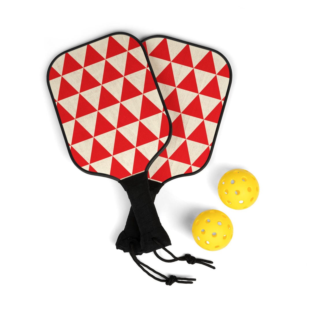 Red Triangle Pattern Pickleball Kit - Etsy
