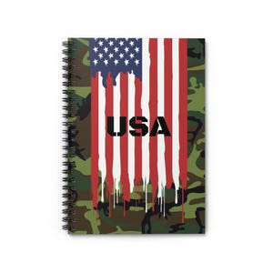 Patriotic Camo American Flag USA - Spiral Notebook - Ruled Line - Etsy