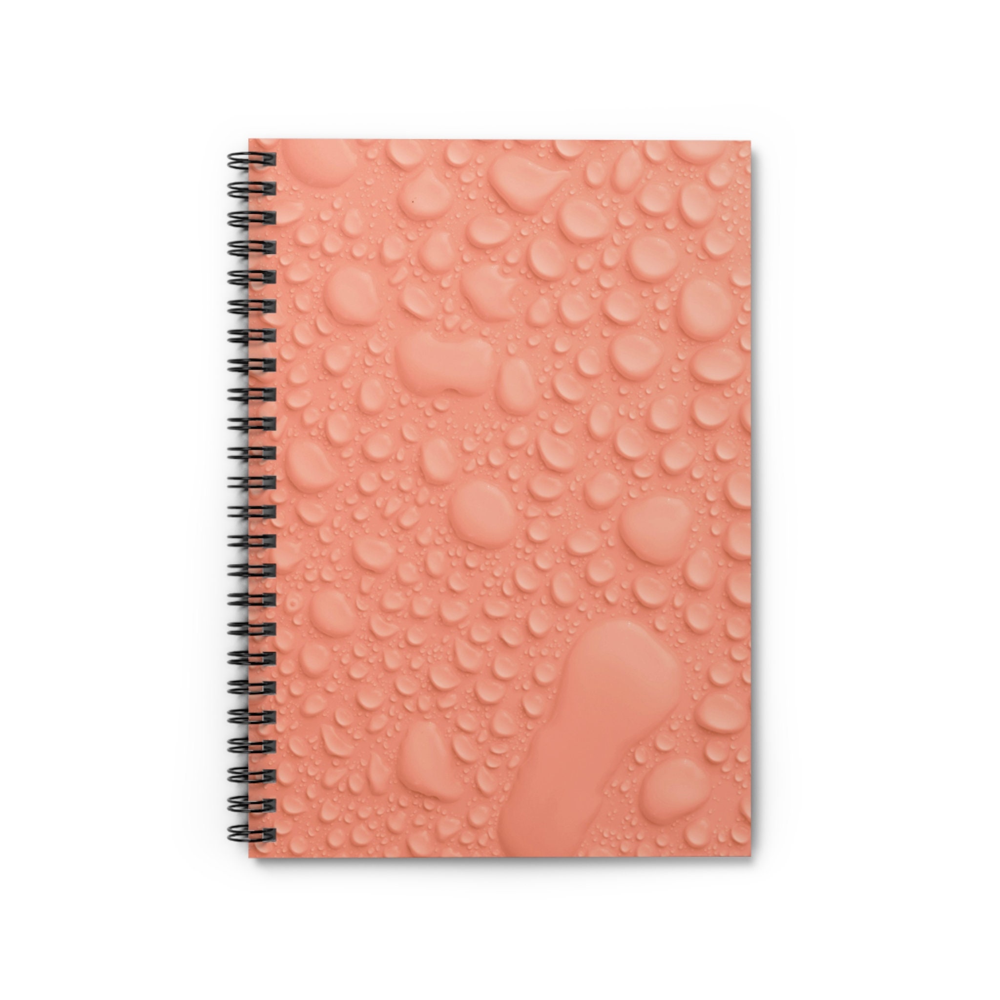 Beaded Water on Light Pink Background Spiral Notebook Ruled Line ...