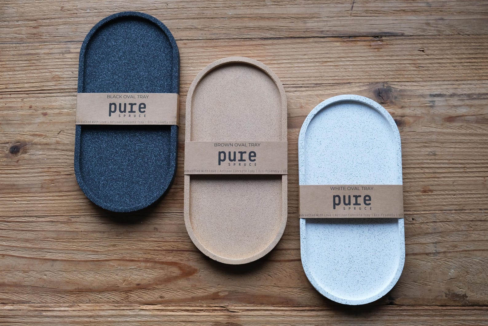 Pure Spruce Brown Concrete Oval Tray Handmade Concrete Oval Holder - Etsy