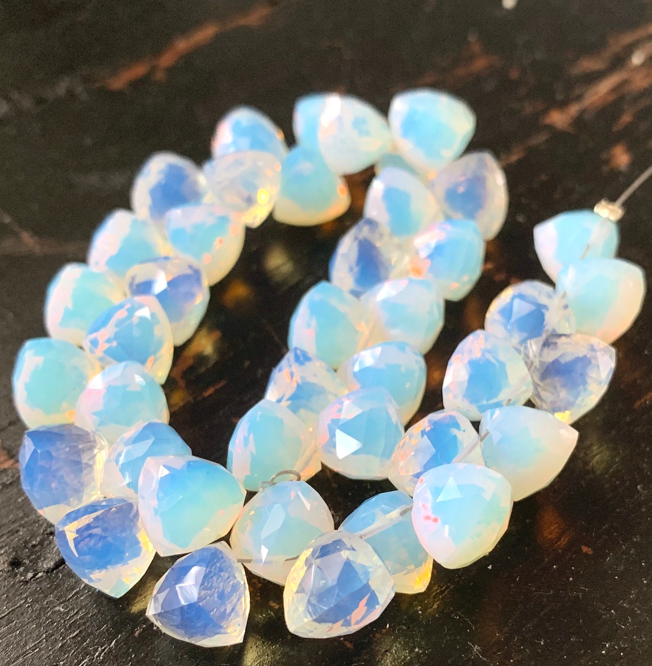 Fire Opal Hydro Quartz Trillions | Etsy