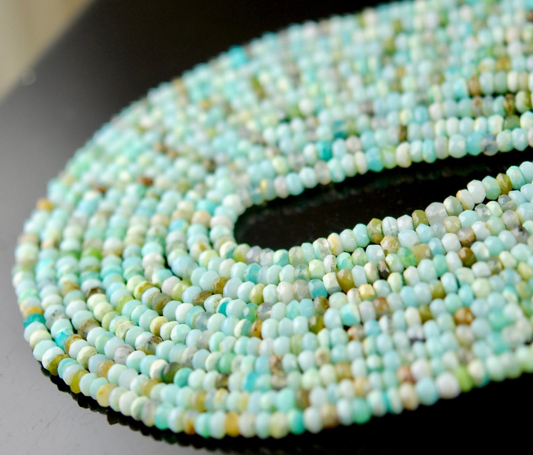 1/2 Strand Faceted Peruvian Opal Roundels Small - Etsy