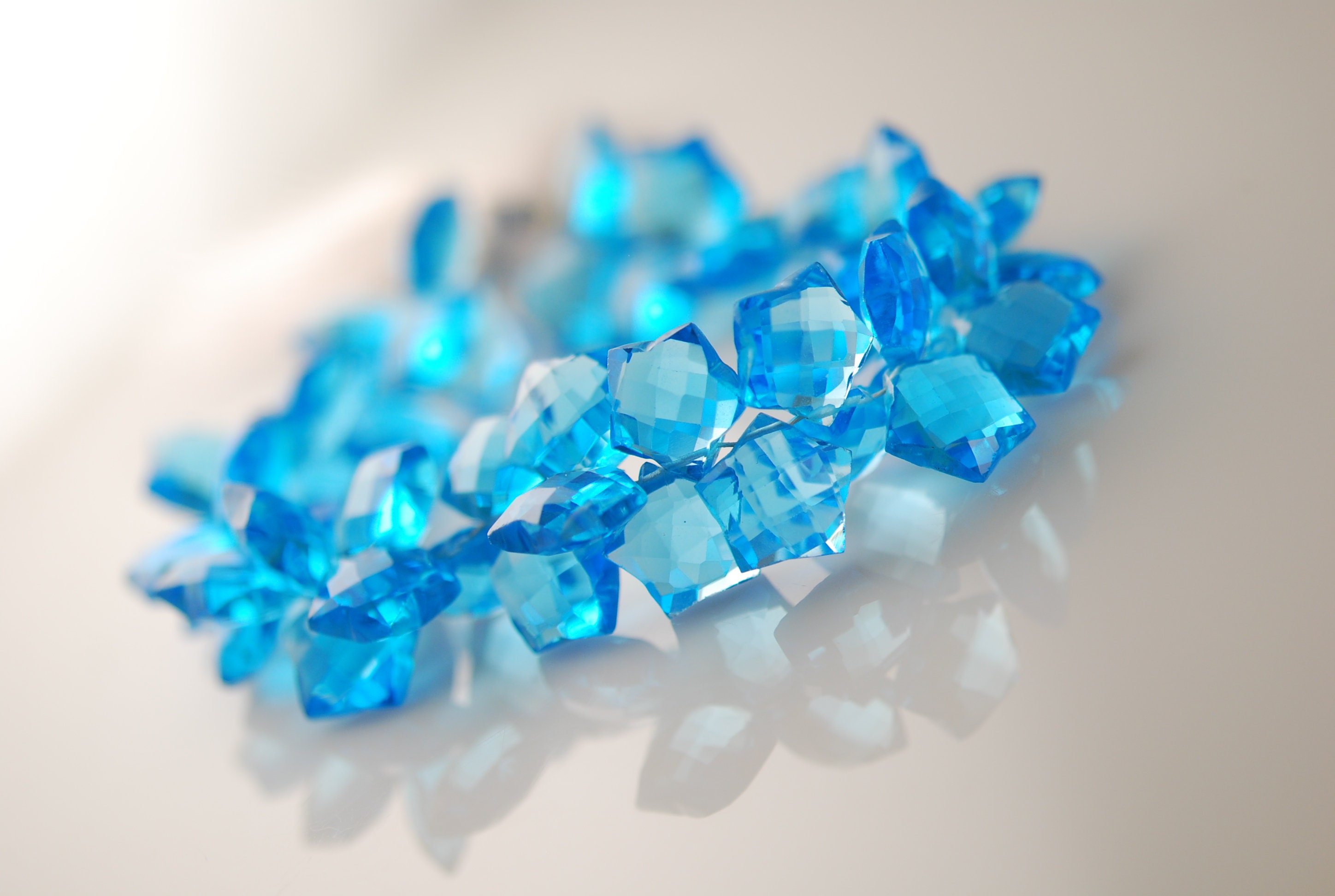 1/2 Strand of Blue Color Hydro Quartz Stars - Etsy