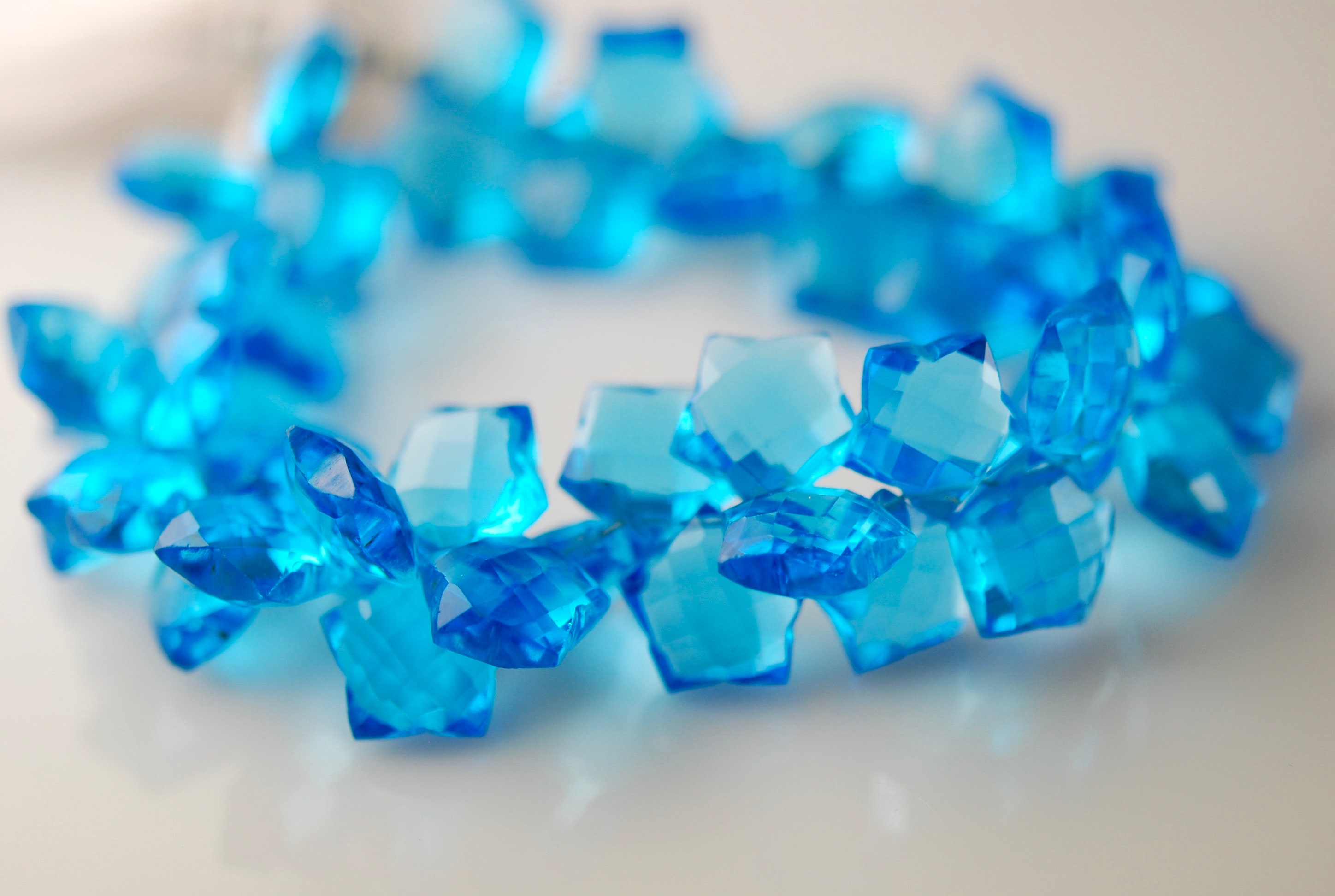 1/2 Strand of Blue Color Hydro Quartz Stars - Etsy
