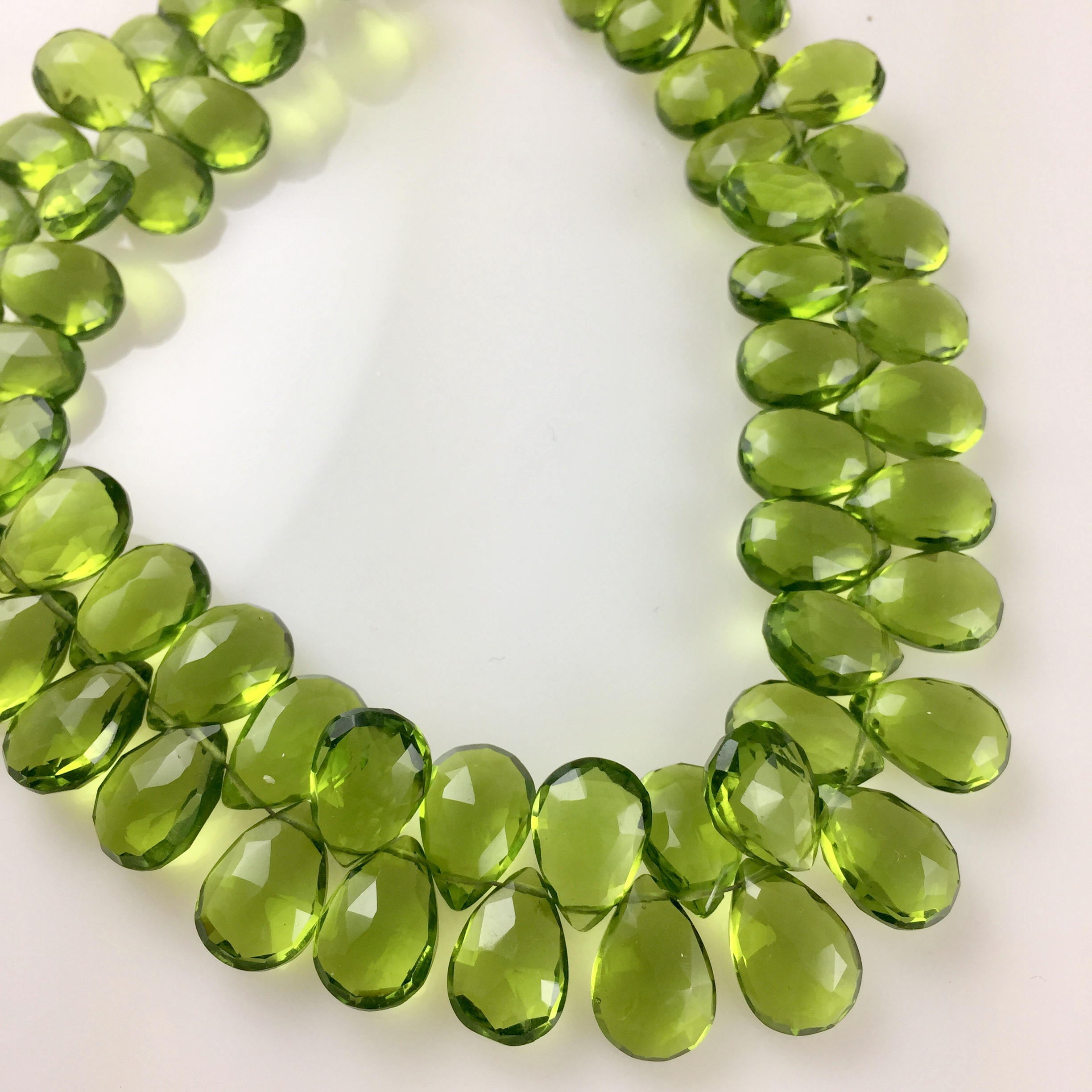 1/2 Strand of Olive Green Color Hydro Quartz Pears - Etsy